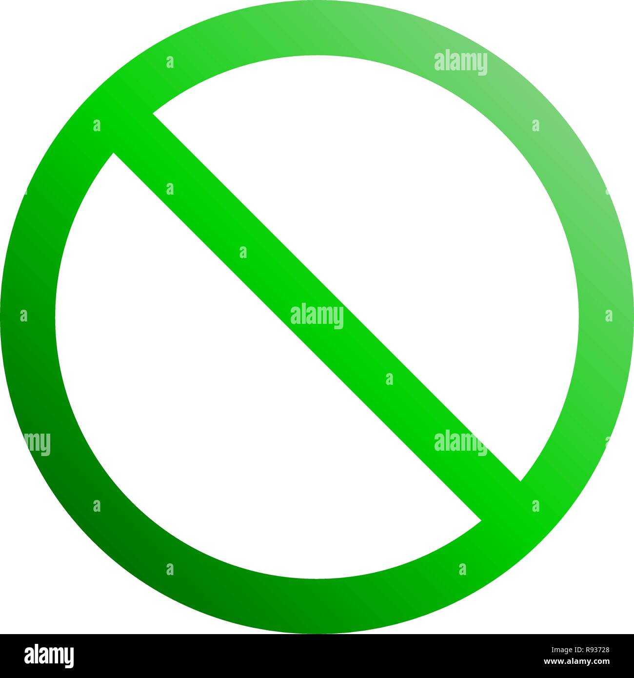 No sign - green thin gradient, isolated - vector illustration Stock ...