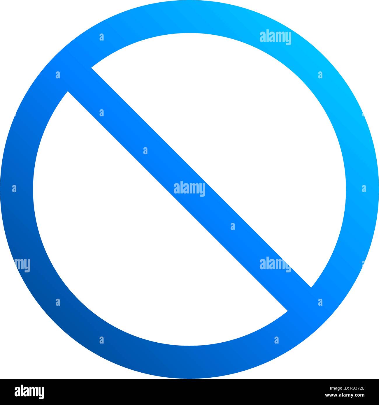 No sign - blue thin gradient, isolated - vector illustration Stock ...