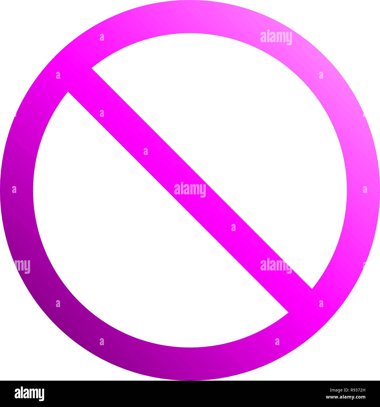 No sign - purple thin gradient, isolated - vector illustration Stock ...