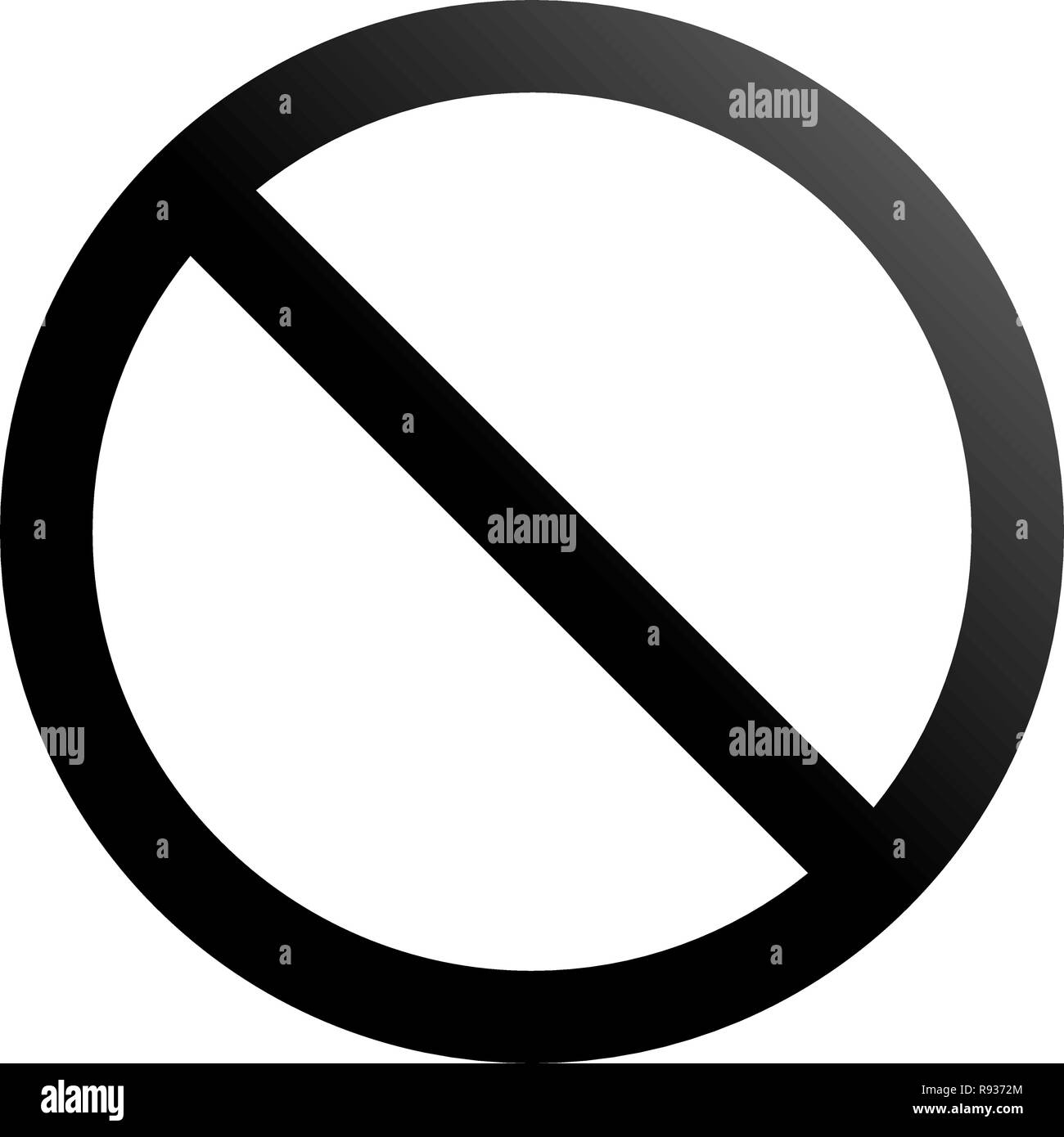 No sign - black thin gradient, isolated - vector illustration Stock ...