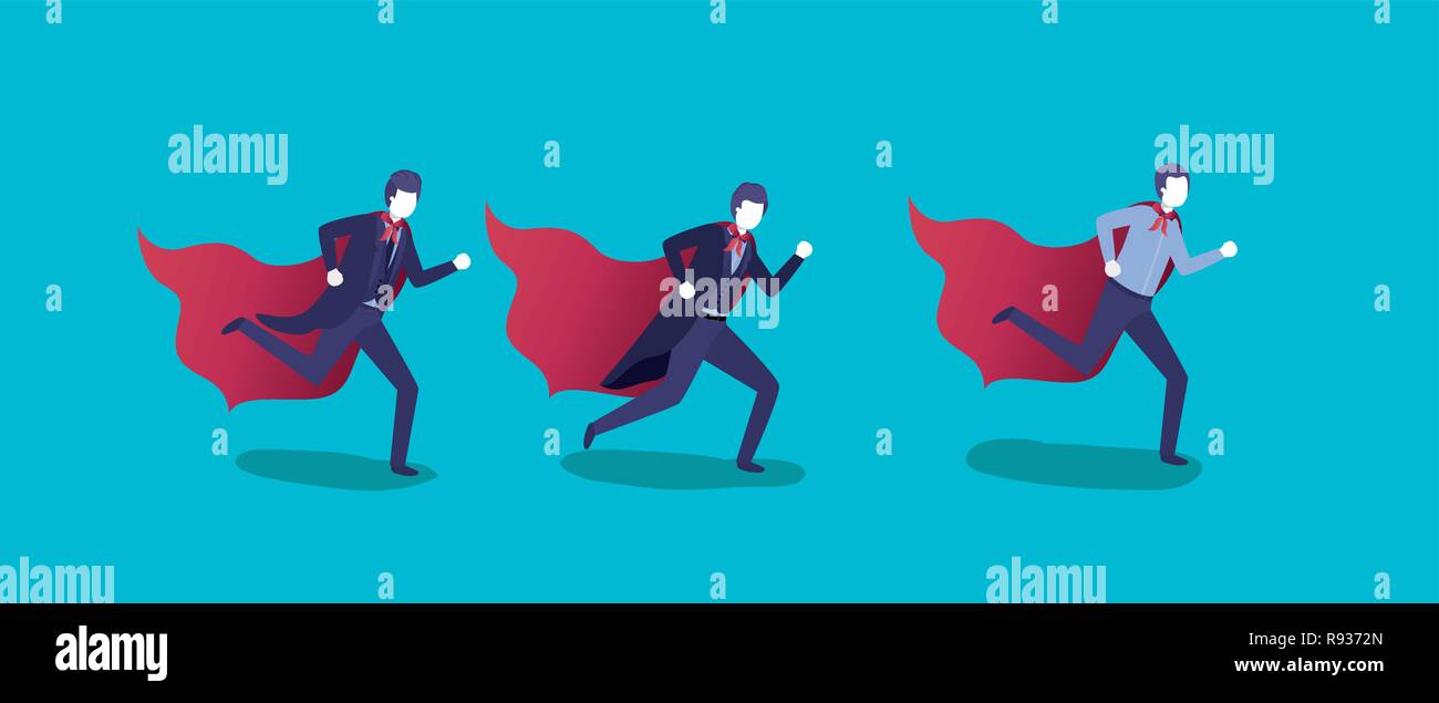 group of businessmen running with hero coat Stock Vector Image & Art ...