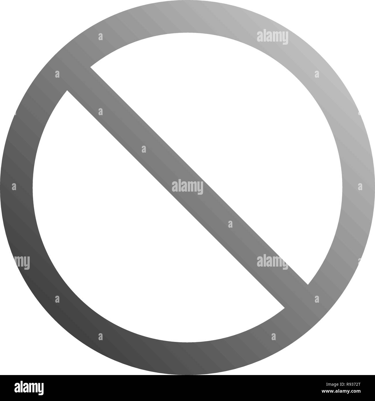 No sign - medium gray thin gradient, isolated - vector illustration ...