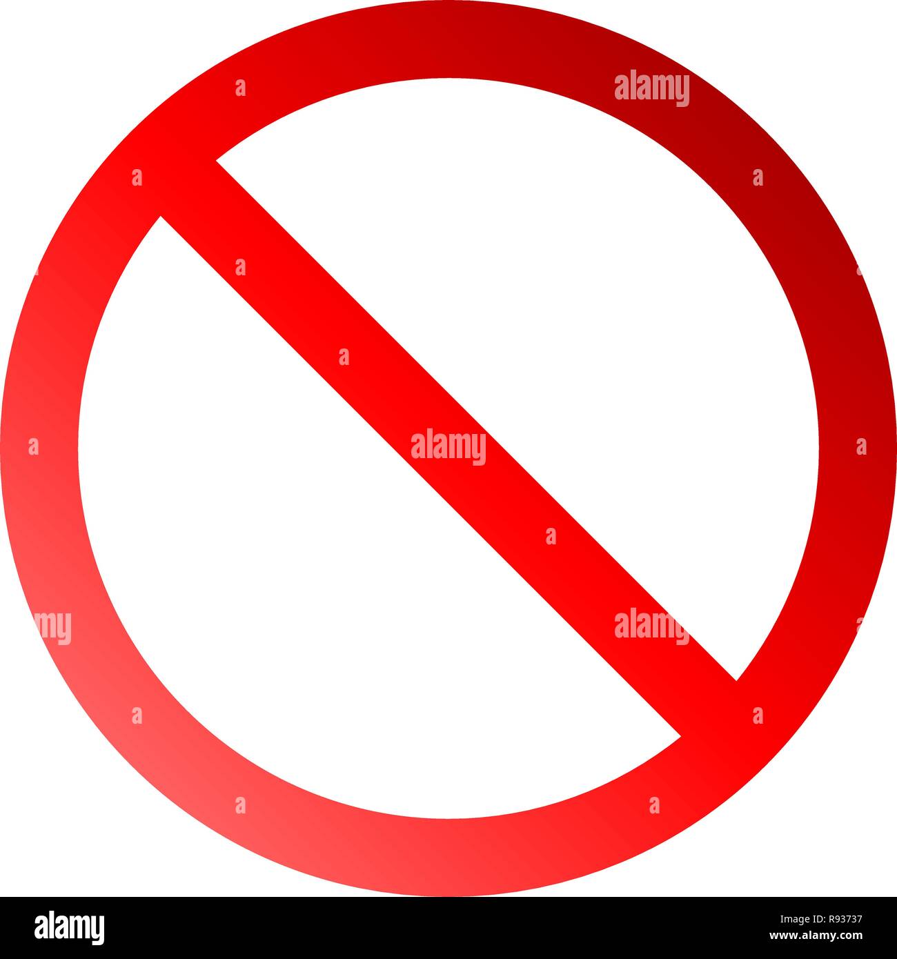 No sign - red thin gradient, isolated - vector illustration Stock ...