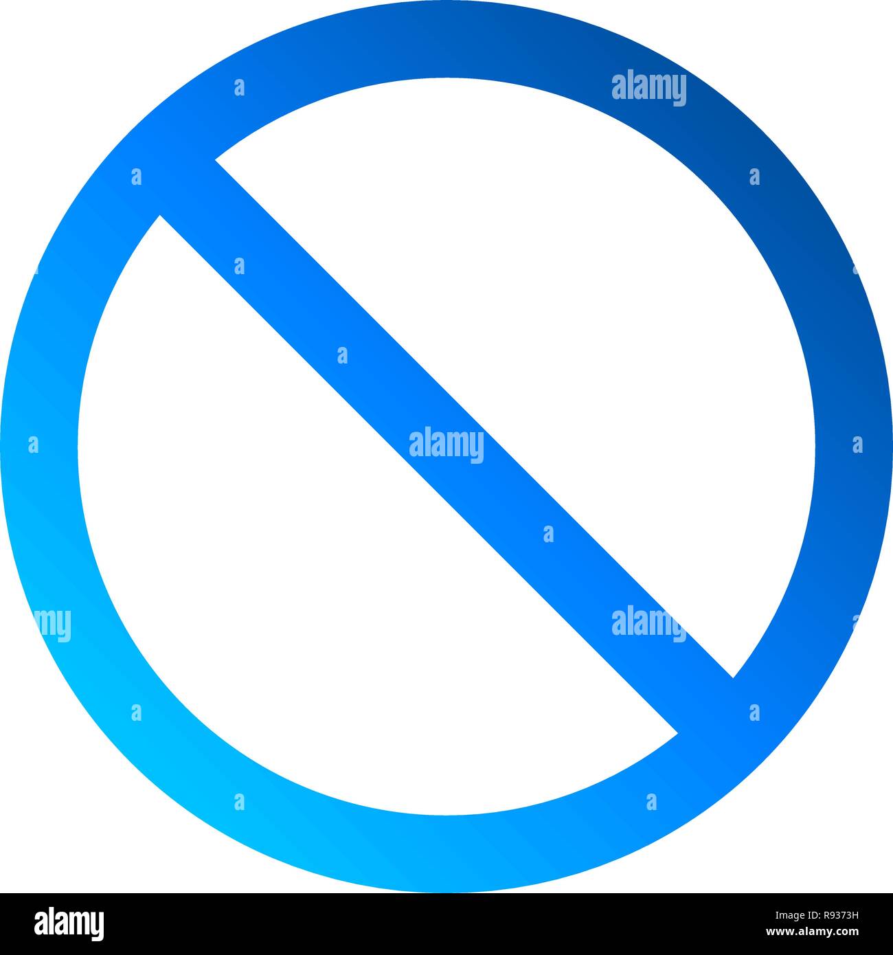 No sign - blue thin gradient, isolated - vector illustration Stock ...