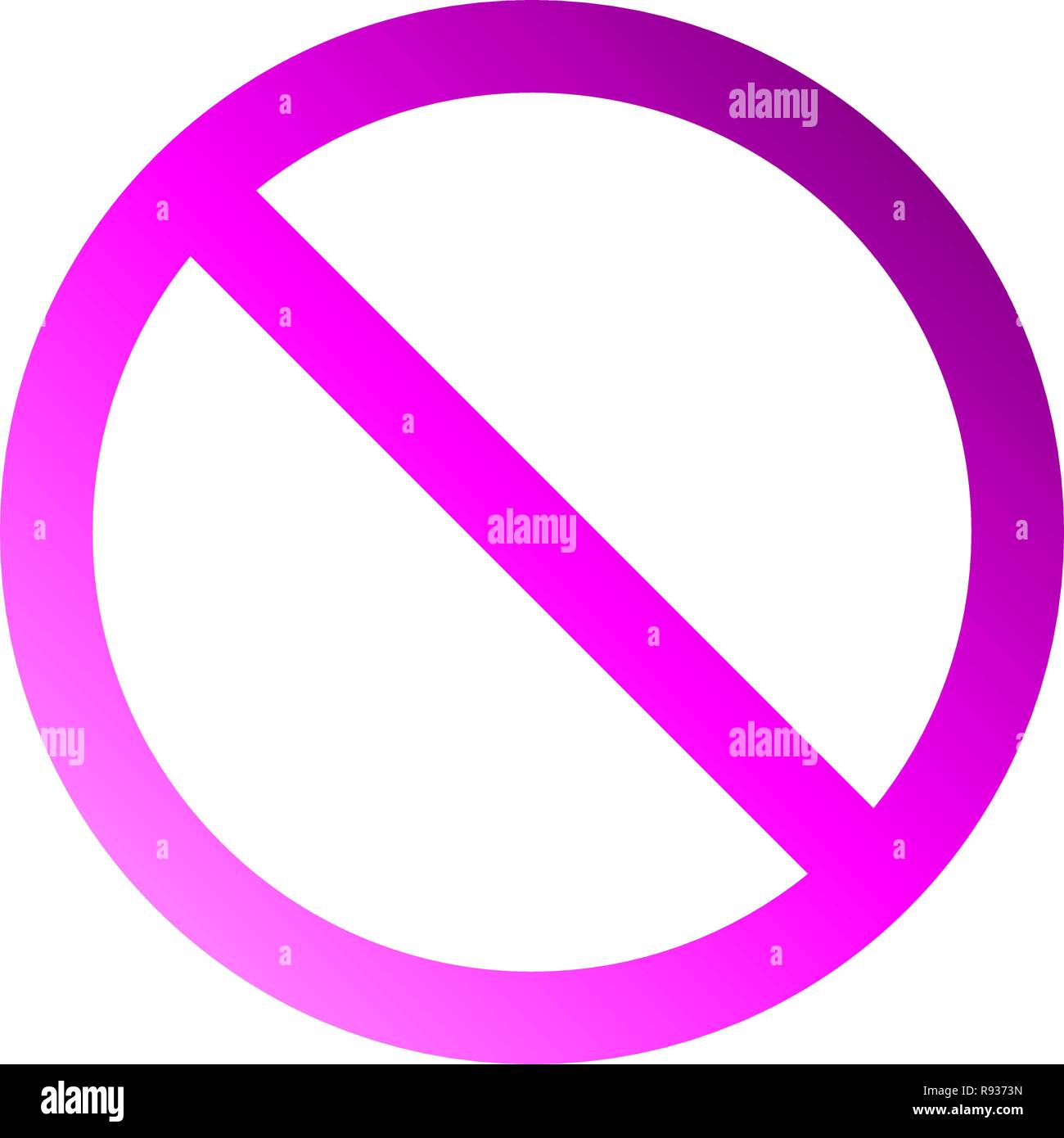 No sign - purple thin gradient, isolated - vector illustration Stock ...