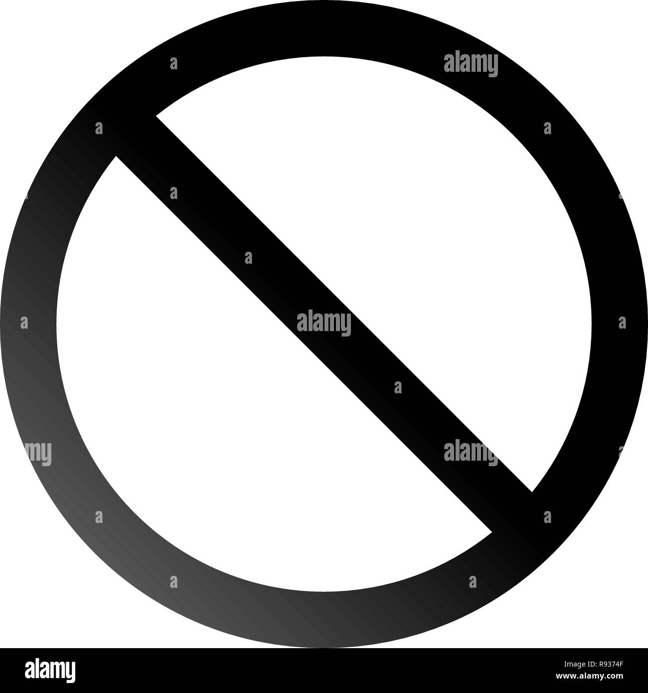 No sign - black thin gradient, isolated - vector illustration Stock ...