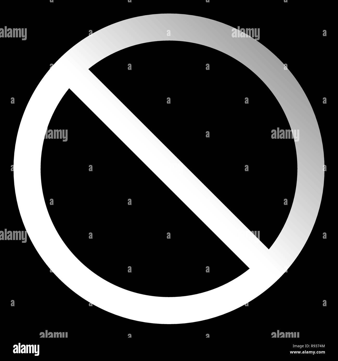 No sign - white thin gradient, isolated - vector illustration Stock ...