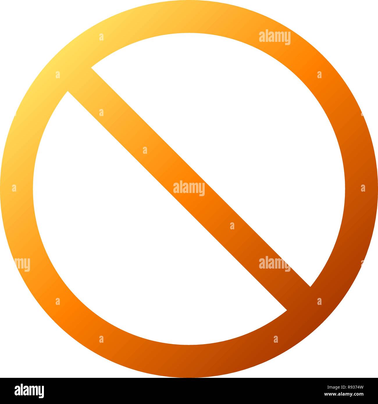No sign - orange thin gradient, isolated - vector illustration Stock ...