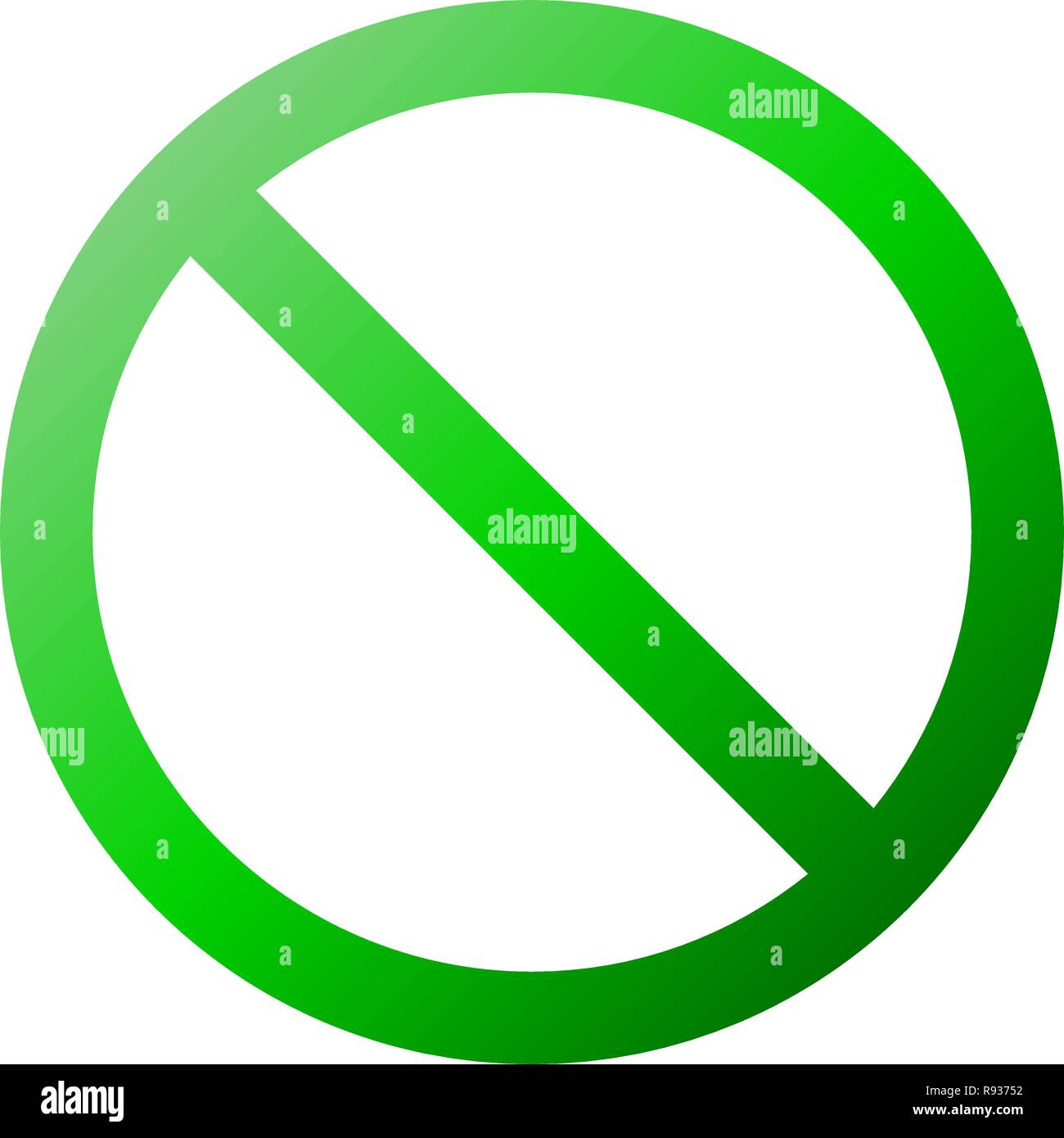 No sign - green thin gradient, isolated - vector illustration Stock ...