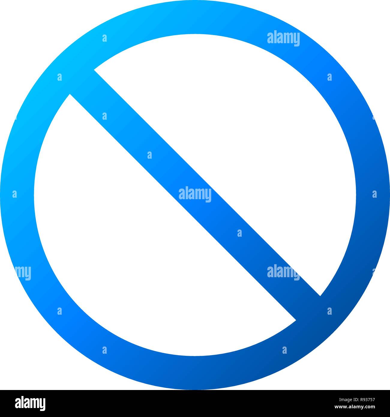 No sign - blue thin gradient, isolated - vector illustration Stock ...