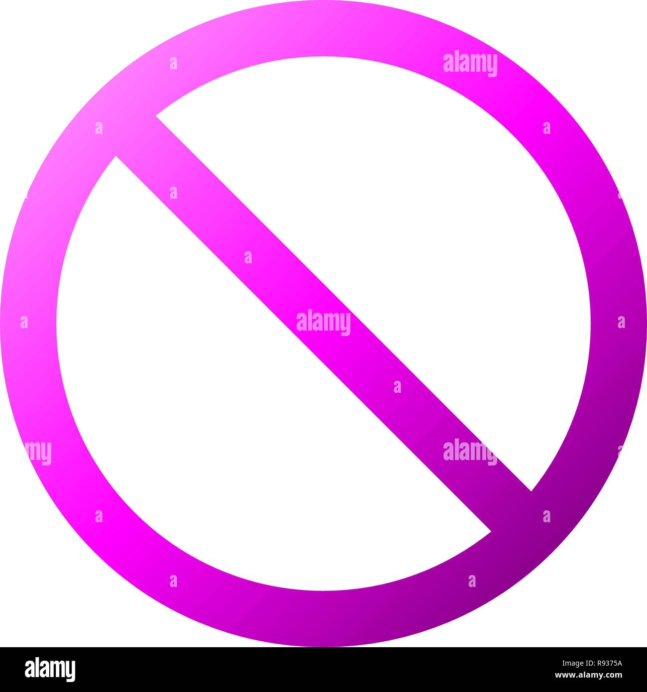 No sign - purple thin gradient, isolated - vector illustration Stock ...
