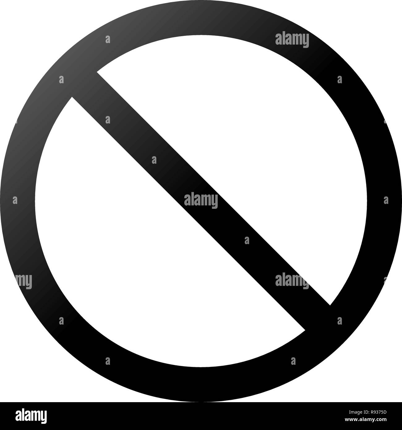 No sign - black thin gradient, isolated - vector illustration Stock ...