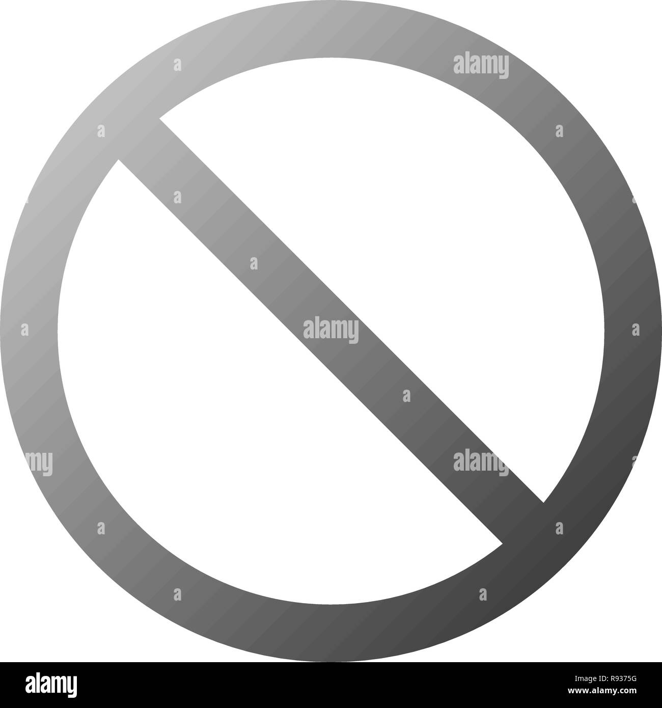 No sign - medium gray thin gradient, isolated - vector illustration ...