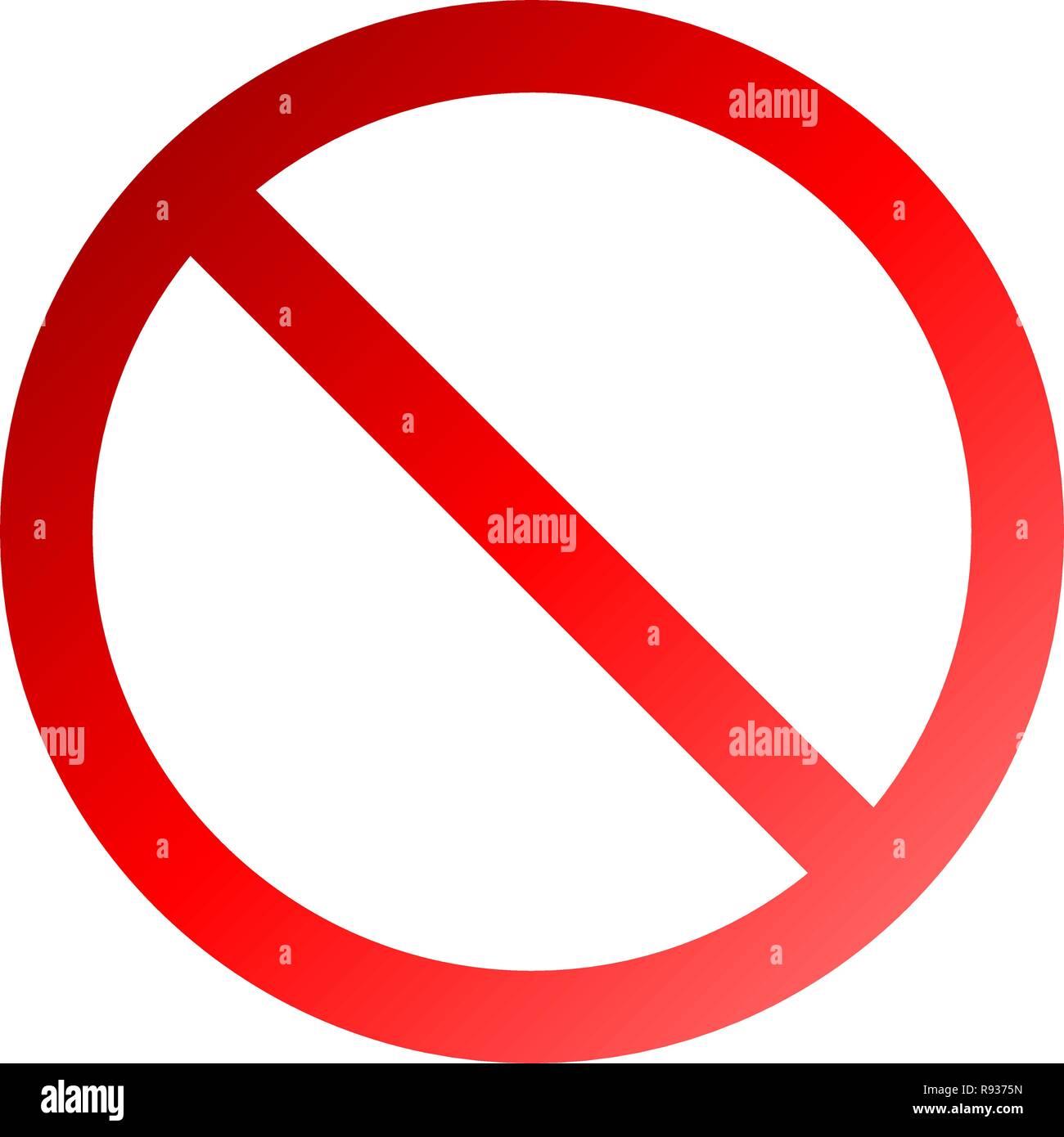 No sign - red thin gradient, isolated - vector illustration Stock ...