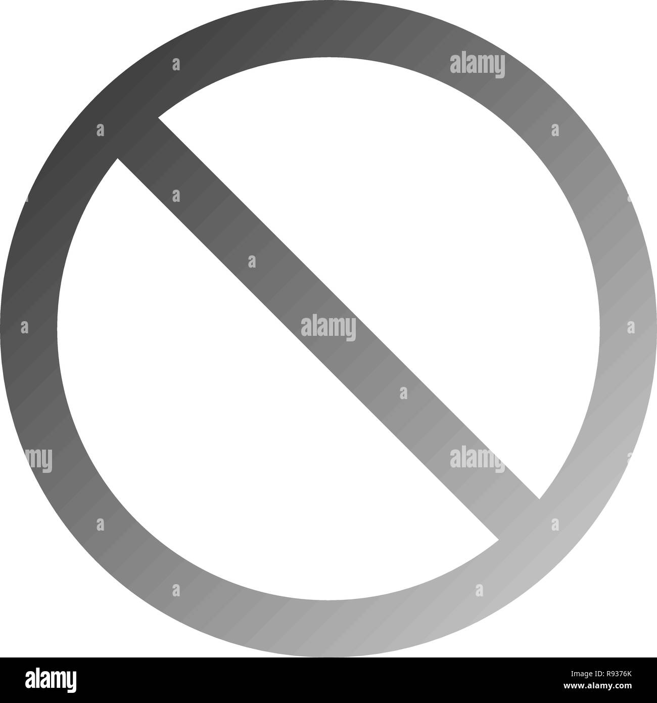 No sign - medium gray thin gradient, isolated - vector illustration ...