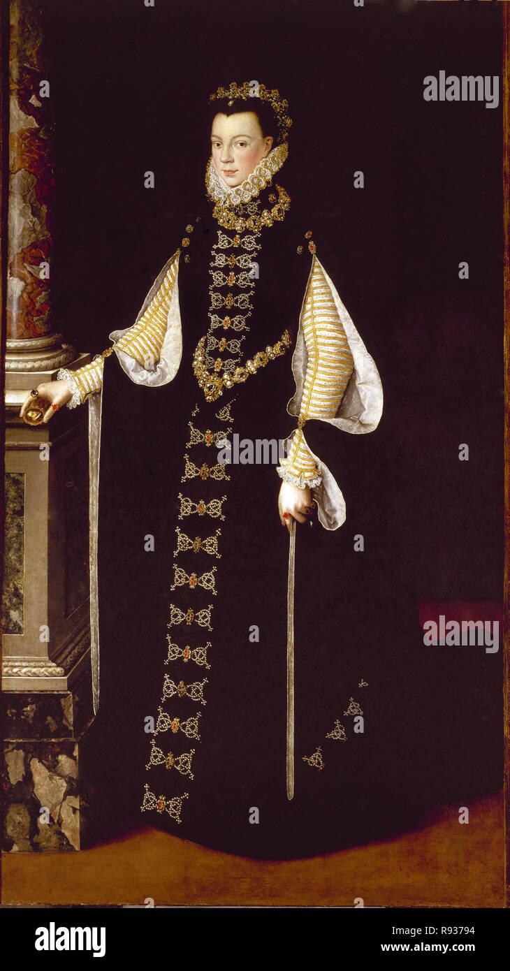 Isabel de Valois, third wife of Felipe II', 1561-1565, Oil on canvas ...