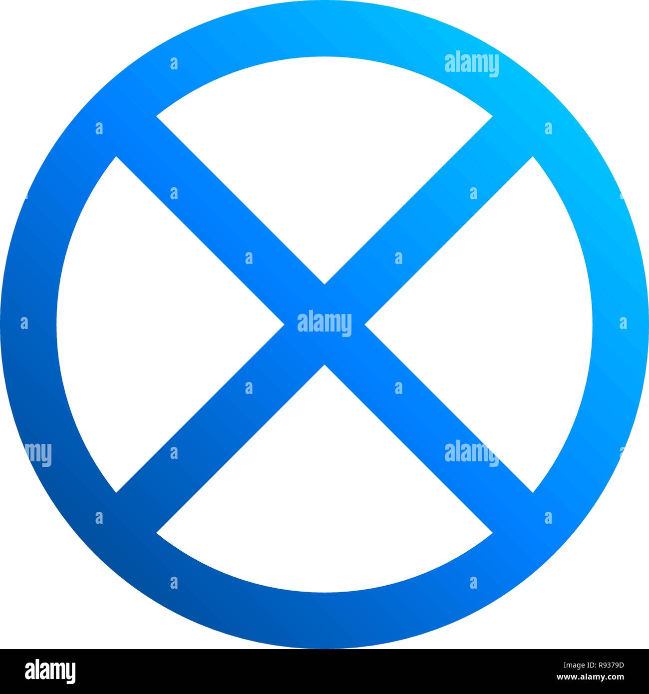 No sign - blue thin gradient, isolated - vector illustration Stock ...