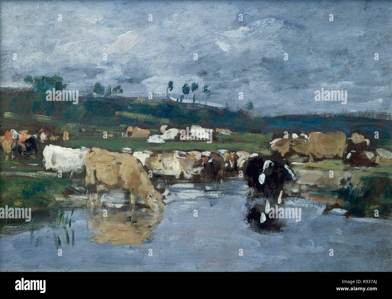 'Paysage Nombreuses vaches à l'herbage', 1883-1888, Oil on canvas ...
