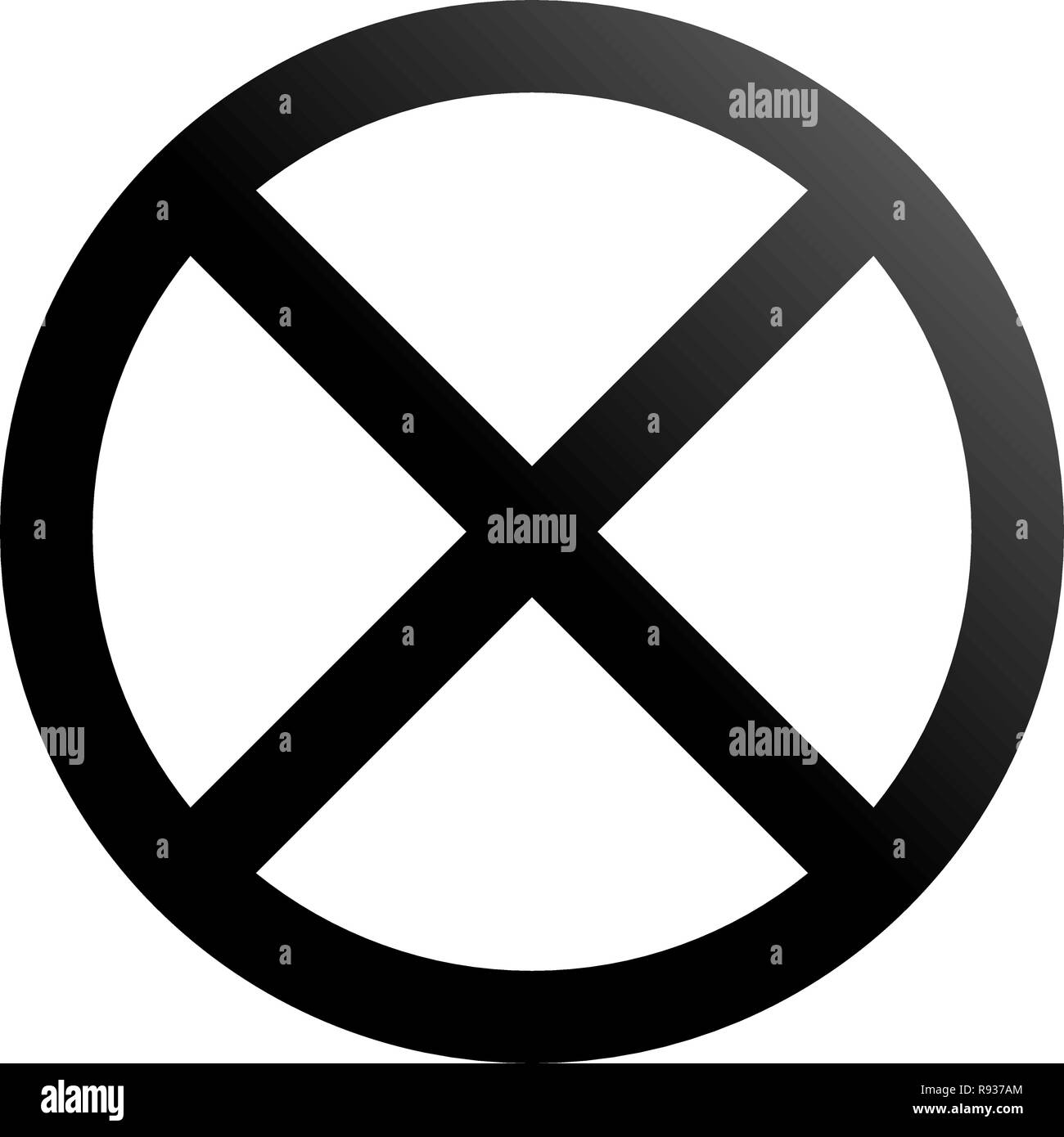 No sign - black thin gradient, isolated - vector illustration Stock ...