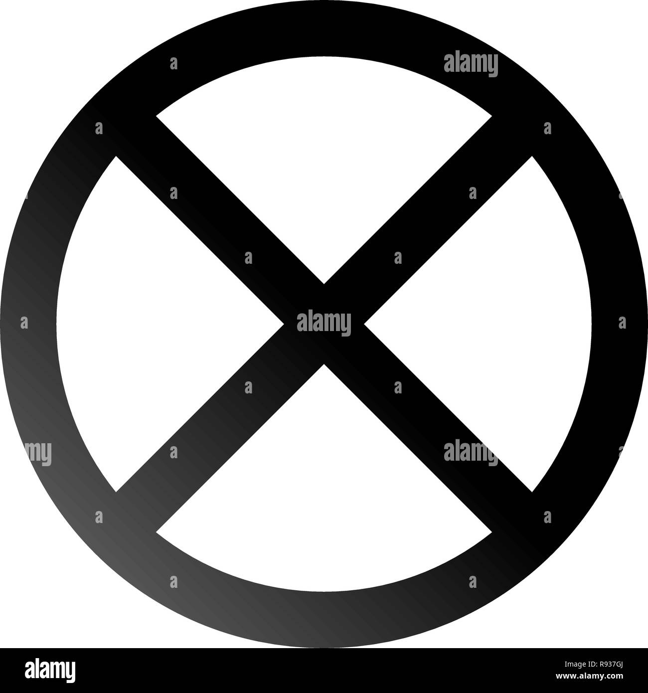 No sign - black thin gradient, isolated - vector illustration Stock ...