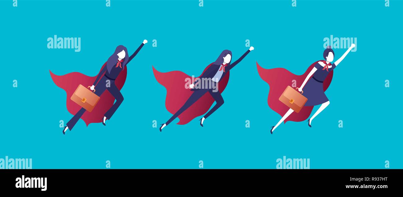 group of businesswomen flying with hero coat Stock Vector Image & Art ...