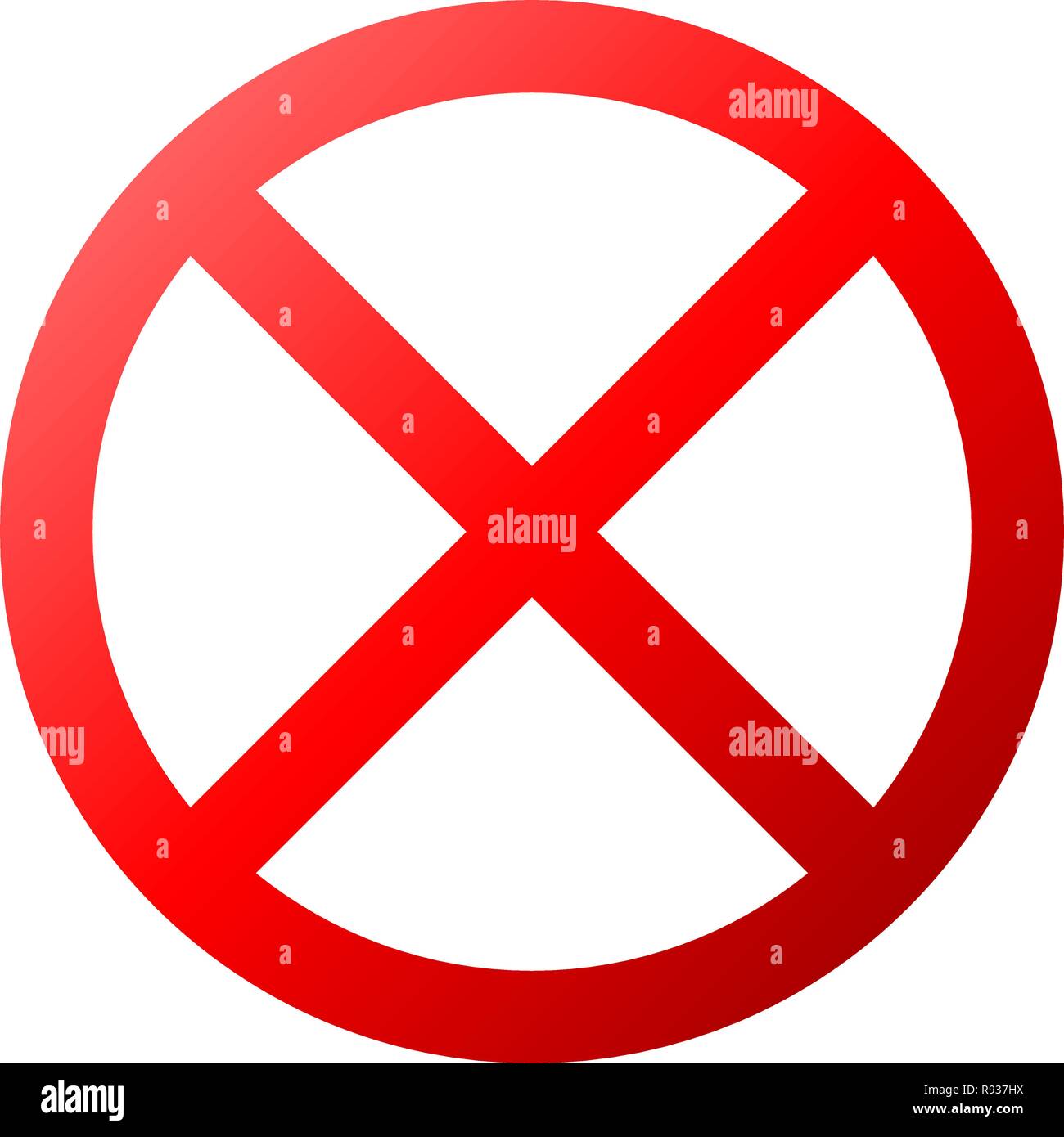 No sign - red thin gradient, isolated - vector illustration Stock ...