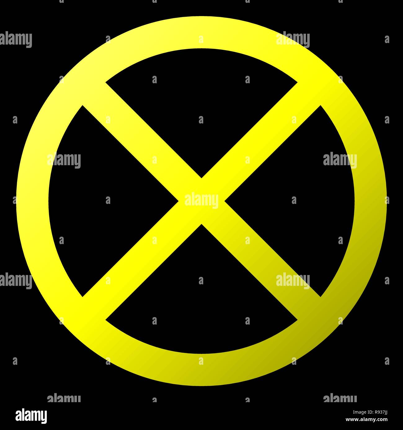 No sign - yellow thin gradient, isolated - vector illustration Stock ...