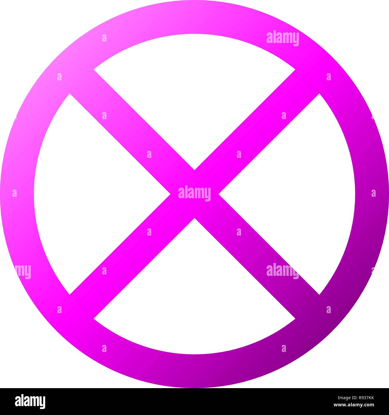 No sign - purple thin gradient, isolated - vector illustration Stock ...