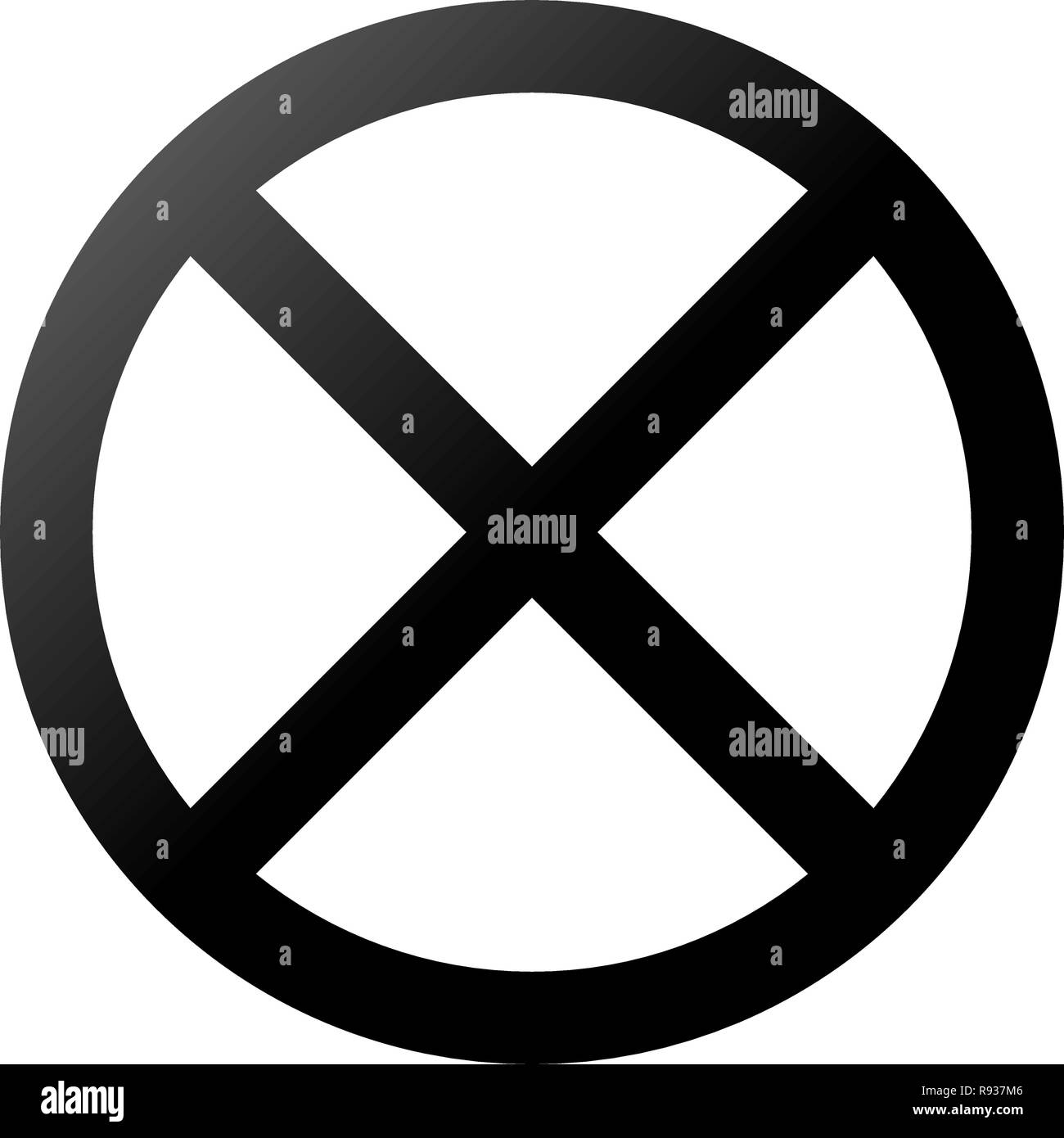 No sign - black thin gradient, isolated - vector illustration Stock ...