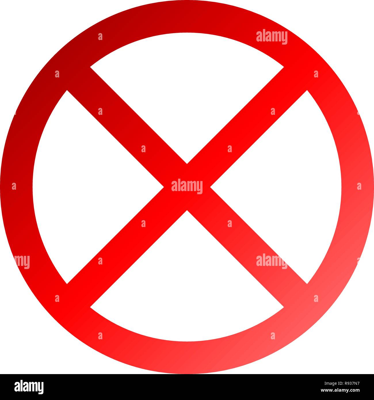 No sign - red thin gradient, isolated - vector illustration Stock ...