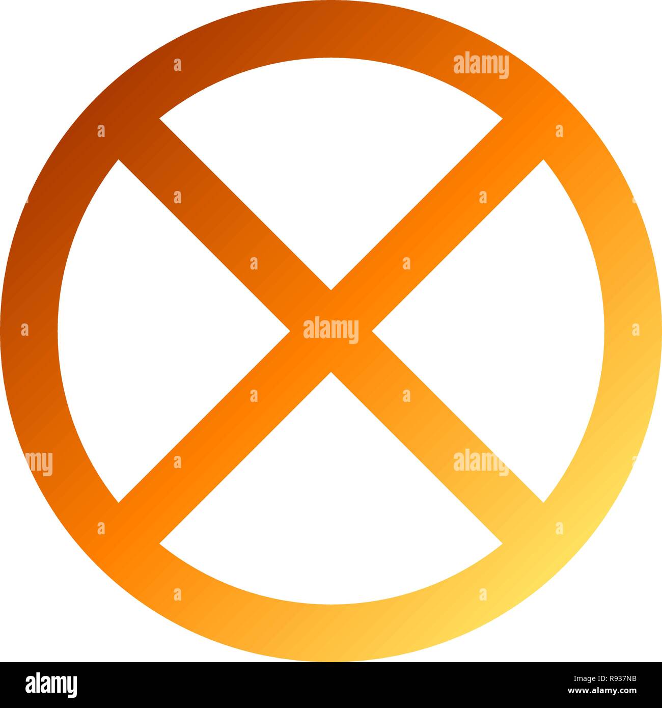 No sign - orange thin gradient, isolated - vector illustration Stock ...
