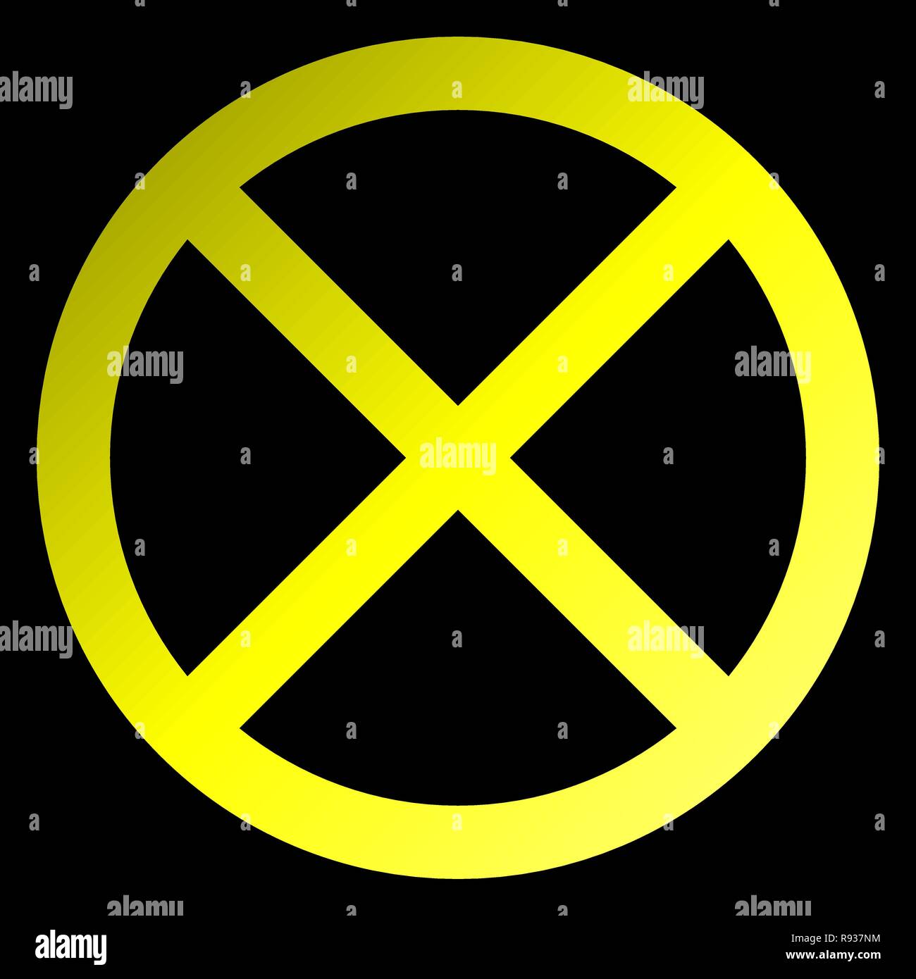 No sign - yellow thin gradient, isolated - vector illustration Stock ...