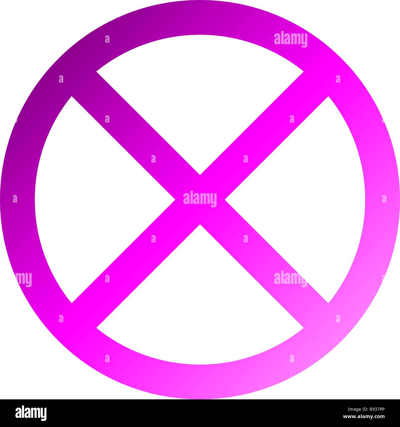 No sign - purple thin gradient, isolated - vector illustration Stock ...