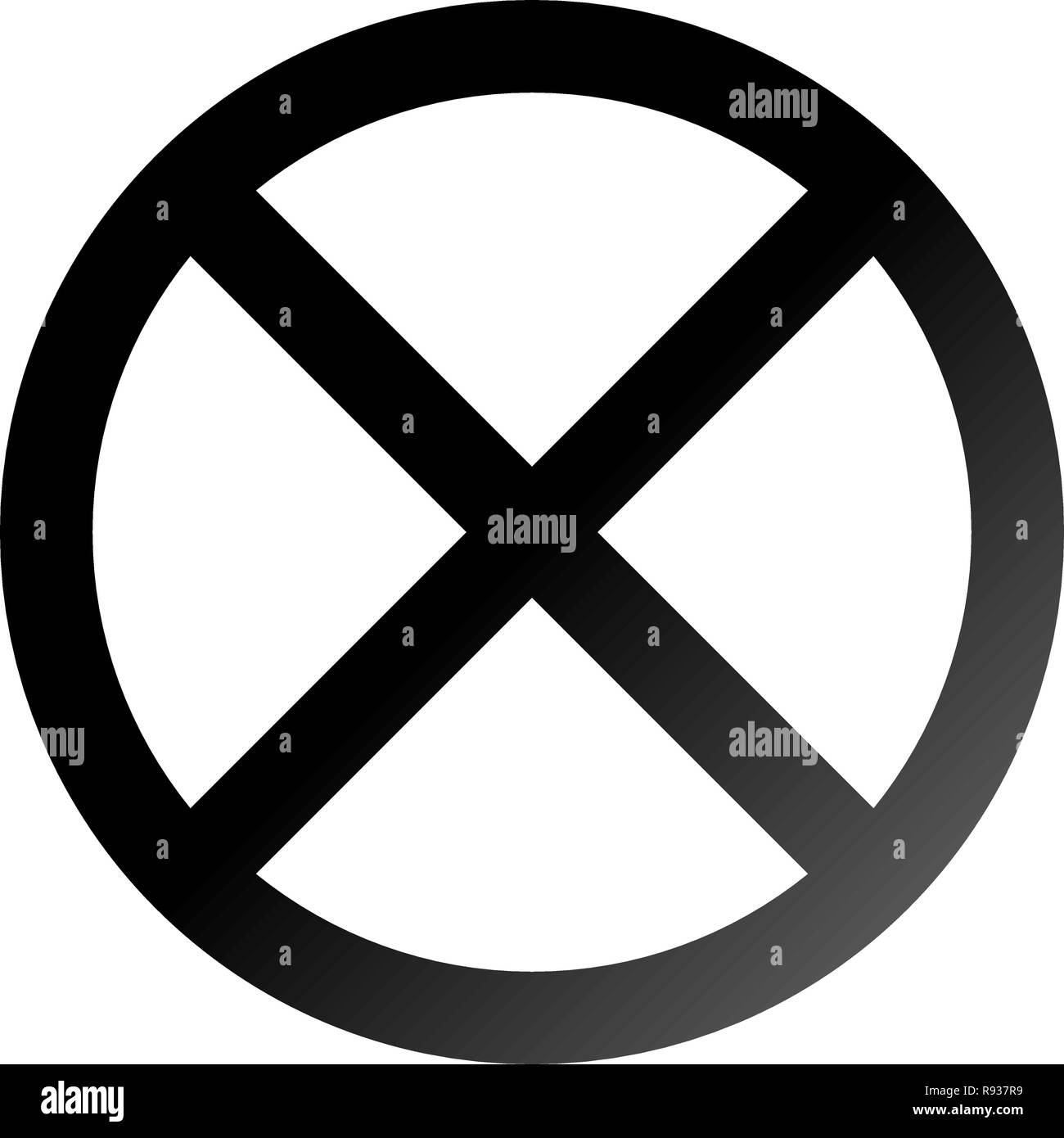 No sign - black thin gradient, isolated - vector illustration Stock ...