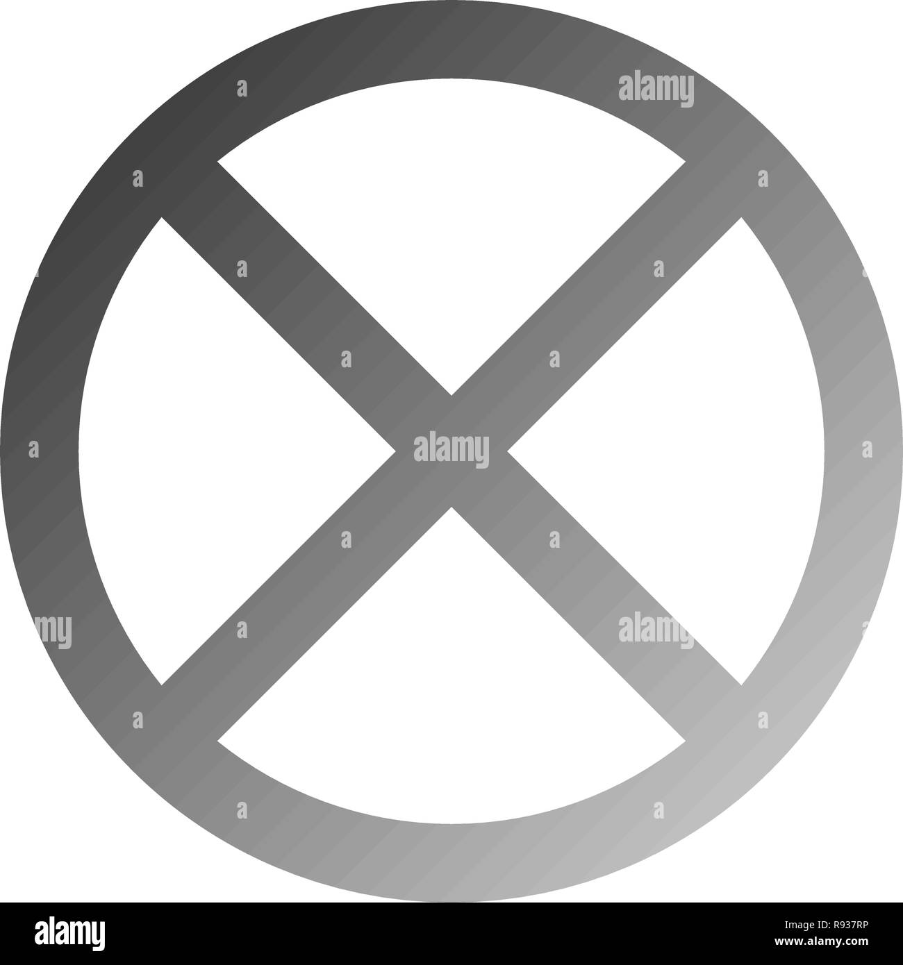 No sign - medium gray thin gradient, isolated - vector illustration ...