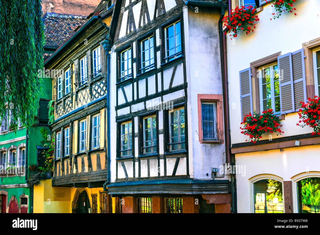 Traditional colorful houses in Strasbourg town,Alsace,France Stock ...