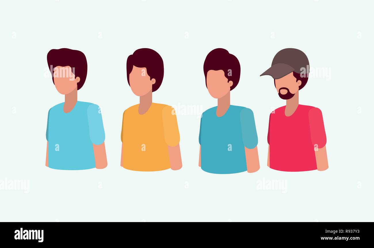 group of young men avatars characters Stock Vector Image & Art - Alamy