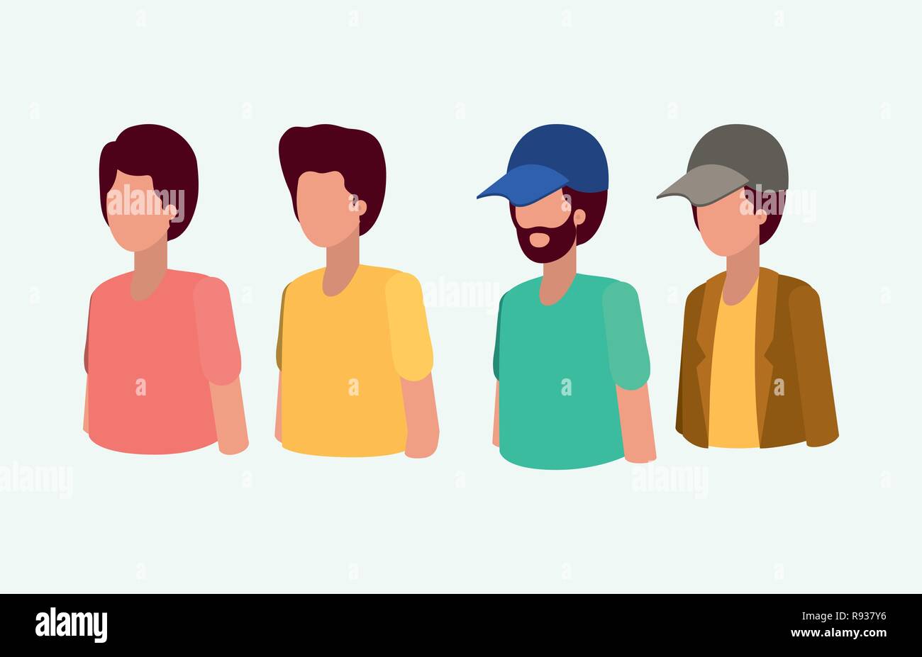 group of young men avatars characters Stock Vector Image & Art - Alamy