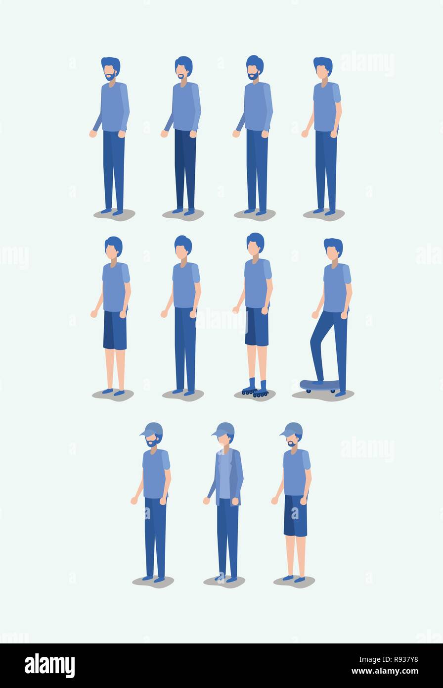 group of young men avatars characters Stock Vector Image & Art - Alamy
