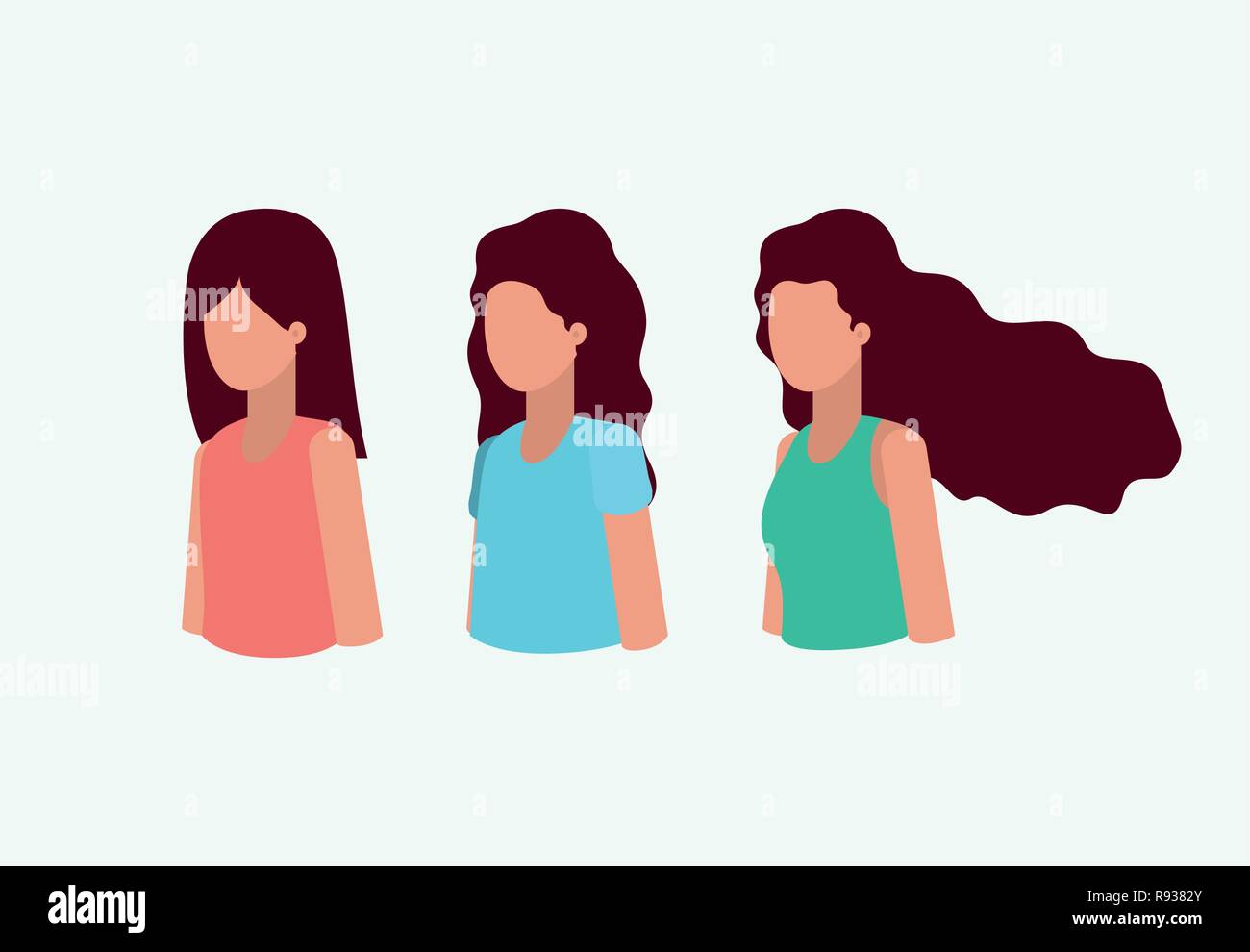 group of girls avatars characters Stock Vector Image & Art - Alamy