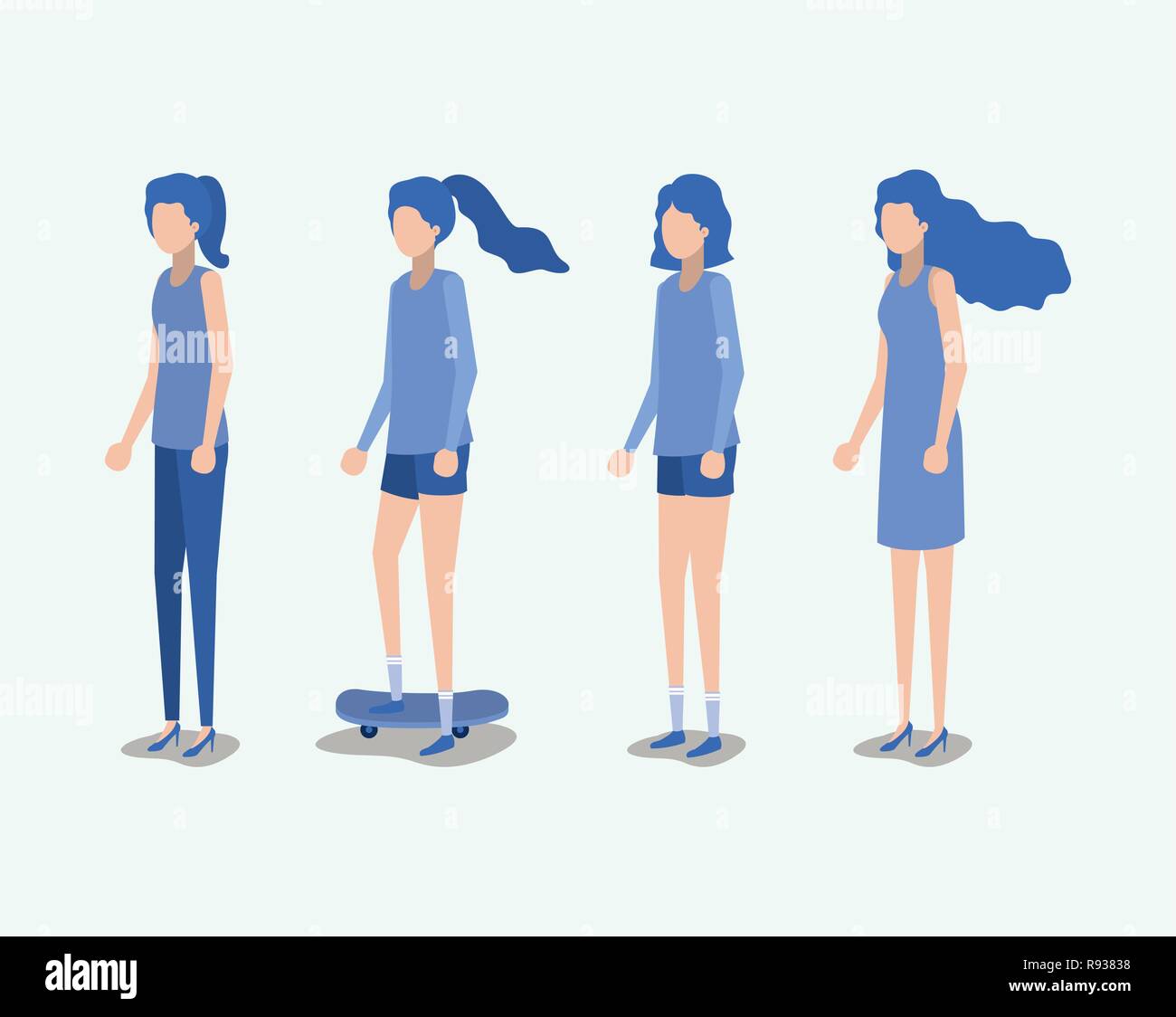 group of girls avatars characters Stock Vector Image & Art - Alamy