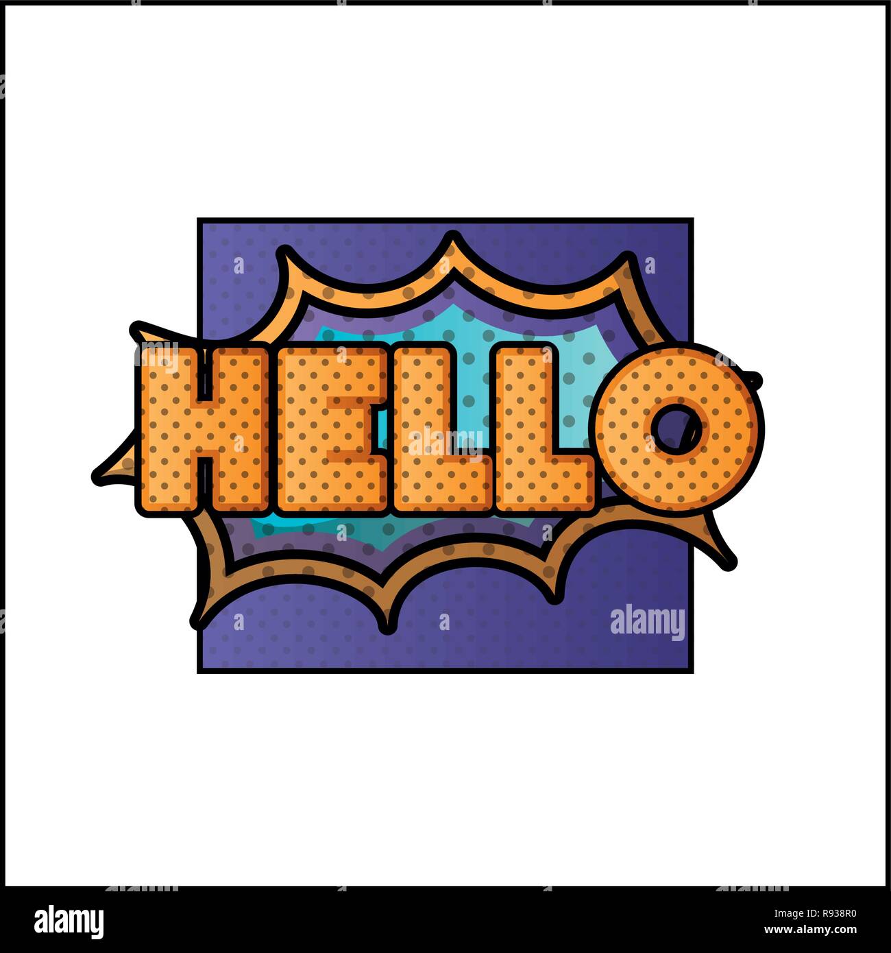 Expression bubble hello pop Stock Vector Images - Alamy