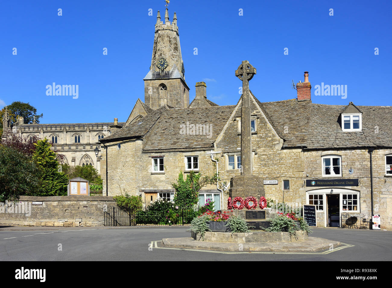 Market Square showing Holy Trinity Church, Minchinhampton ...