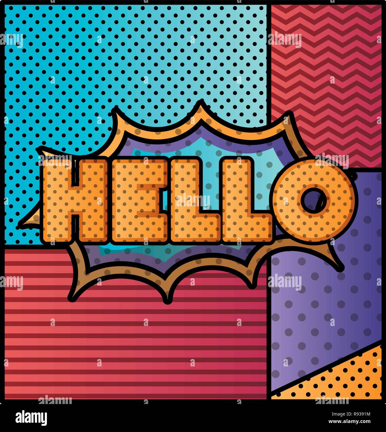Expression bubble hello pop Stock Vector Images - Alamy