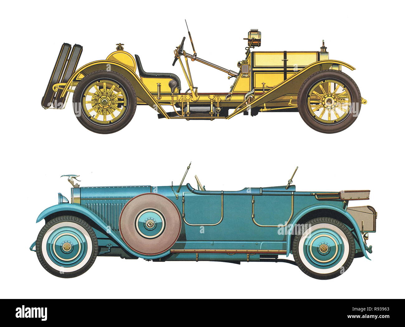 Antique classic cars / set of two antique classic cars Stock Photo - Alamy