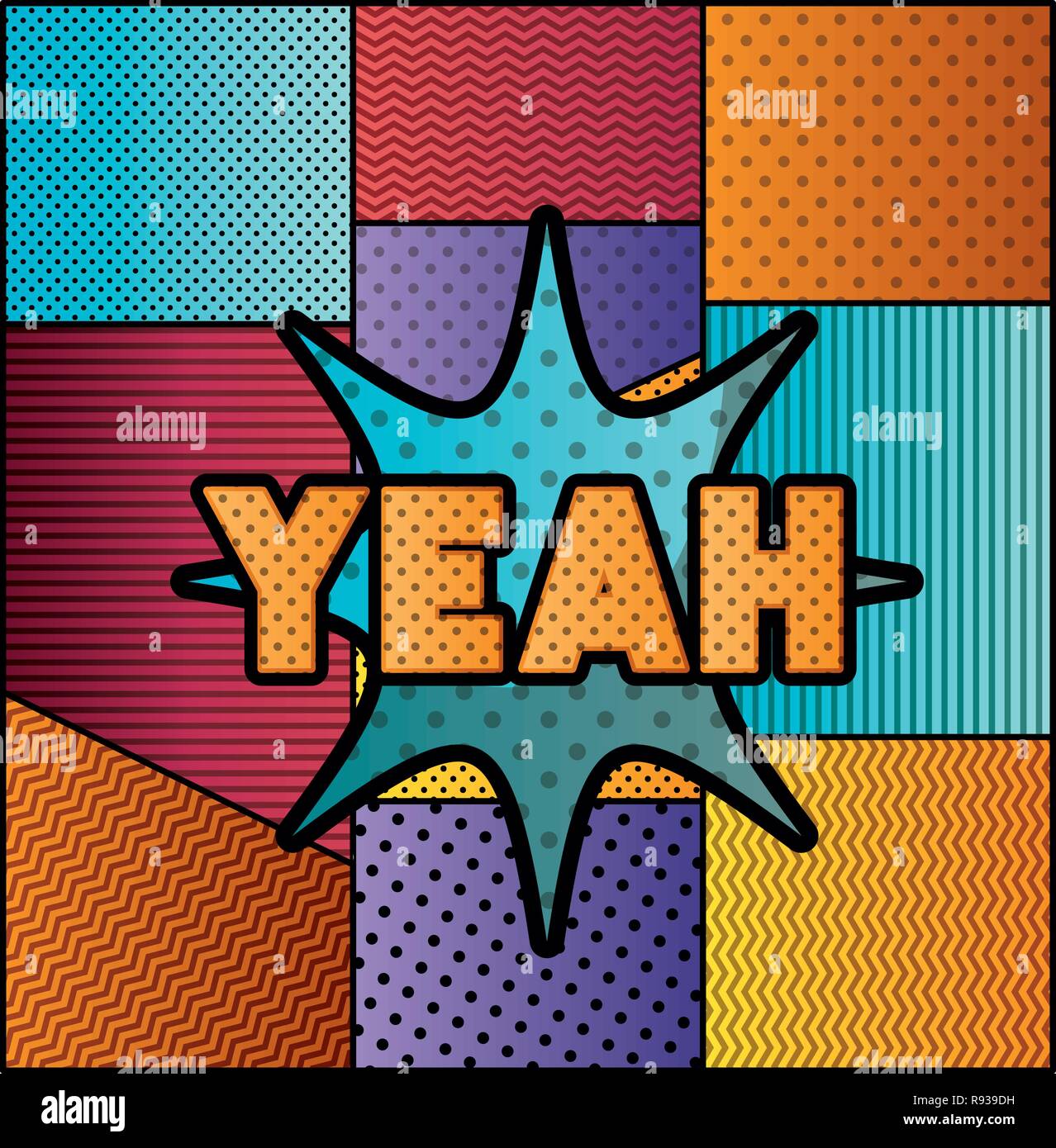 expression bubble with yeah pop art style Stock Vector Image & Art - Alamy