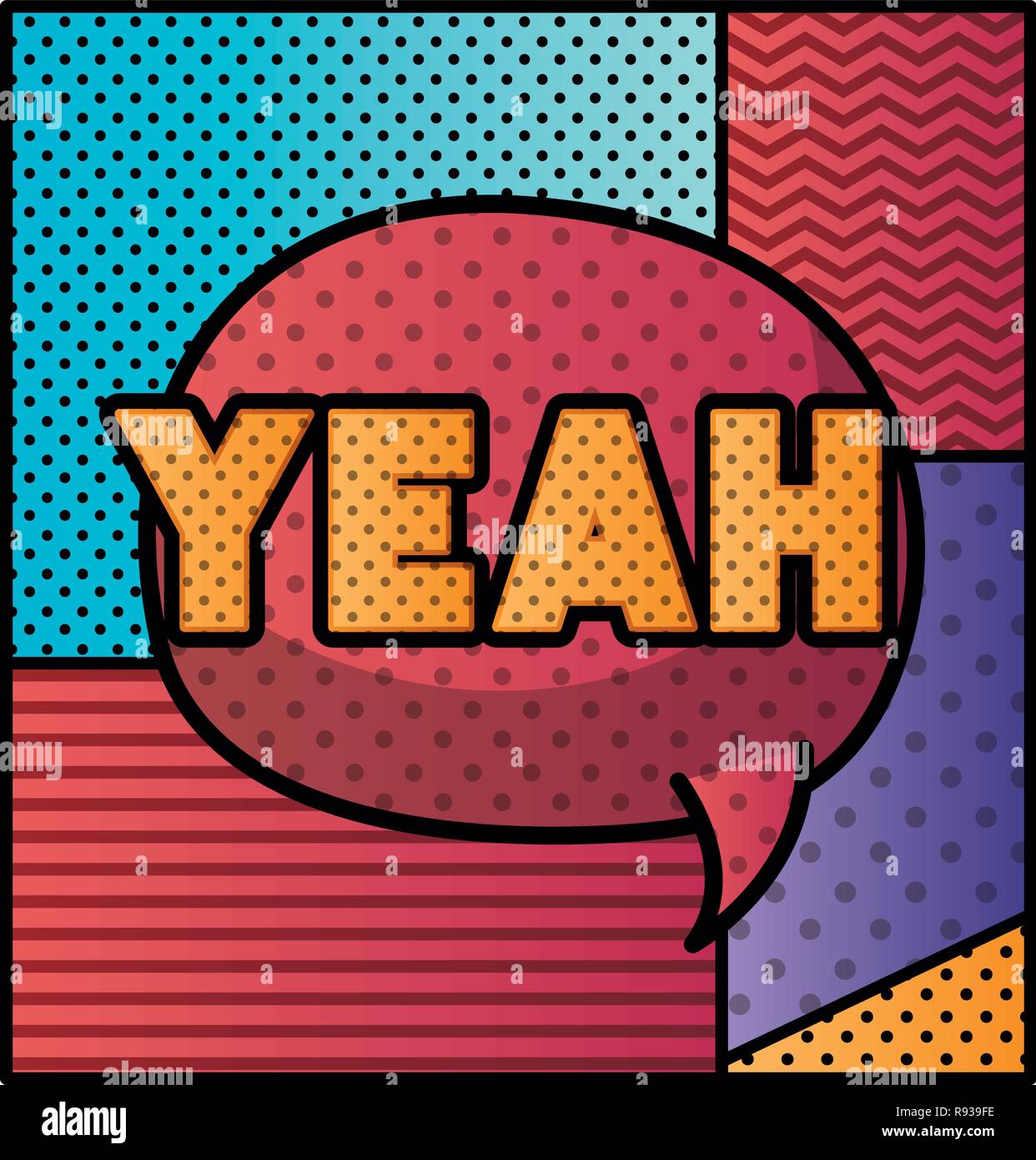 expression bubble with yeah pop art style Stock Vector Image & Art - Alamy
