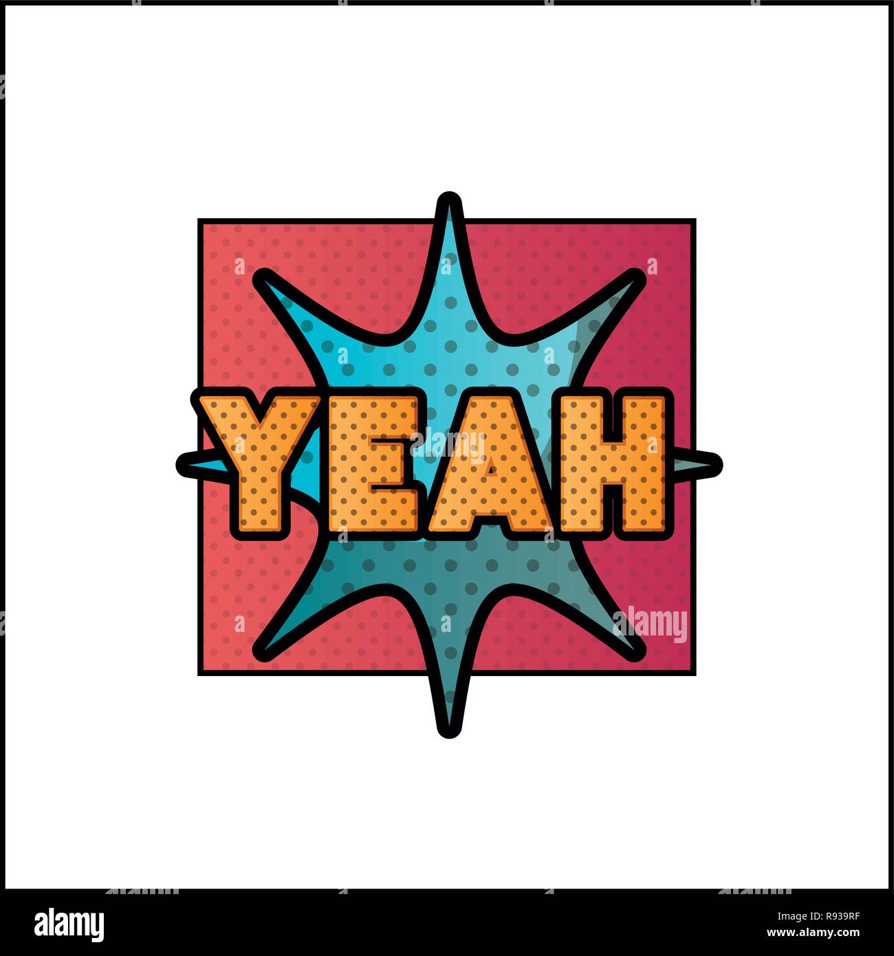 expression bubble with yeah pop art style Stock Vector Image & Art - Alamy