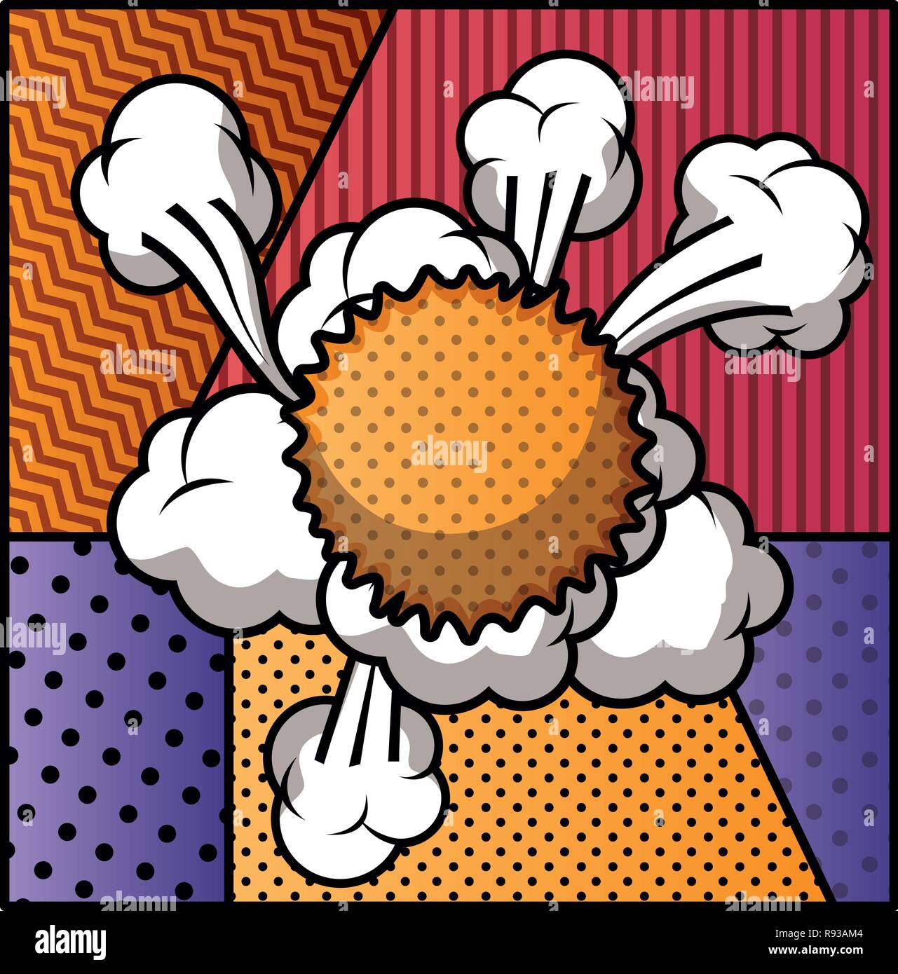 expression cloud with set patterns pop art style Stock Vector Image ...