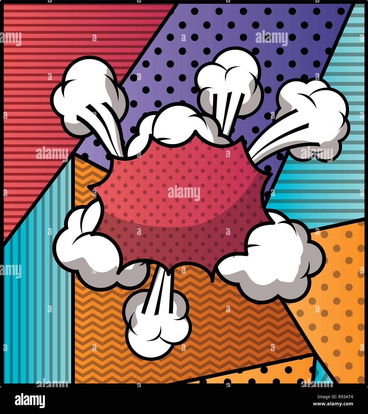 expression cloud with set patterns pop art style Stock Vector Image ...